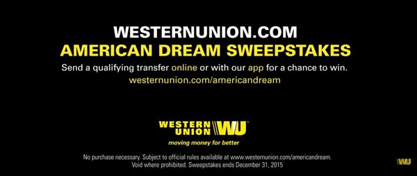 Western Union Promotes the American Dream With Sweepstakes Campaign and ...
